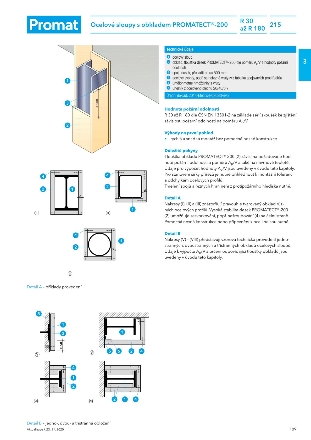 Ocelové sloupy s obkladem PROMATECT®-200 - Promat Praha