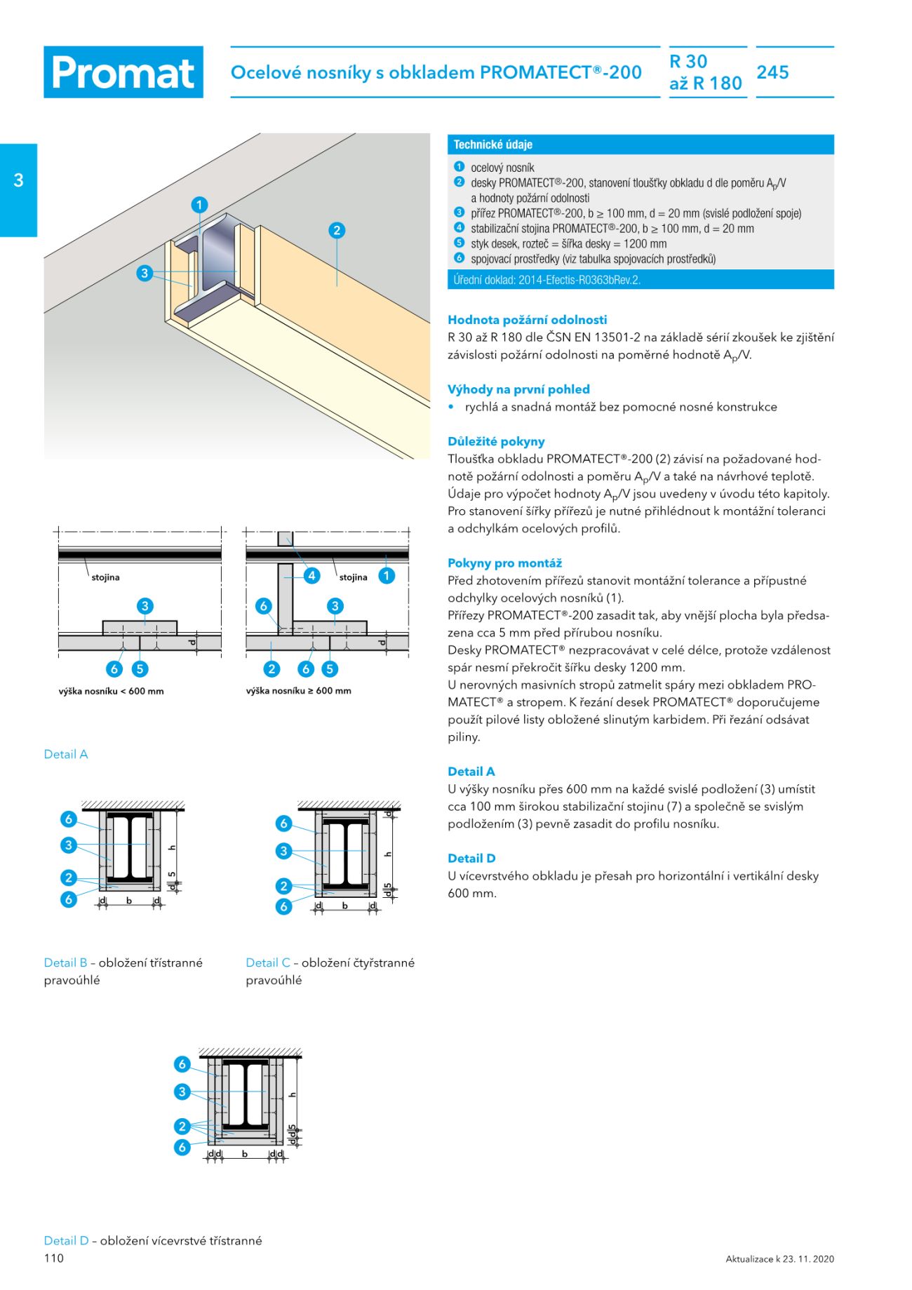 Ocelové nosníky s obkladem PROMATECT®-200 - Promat Praha