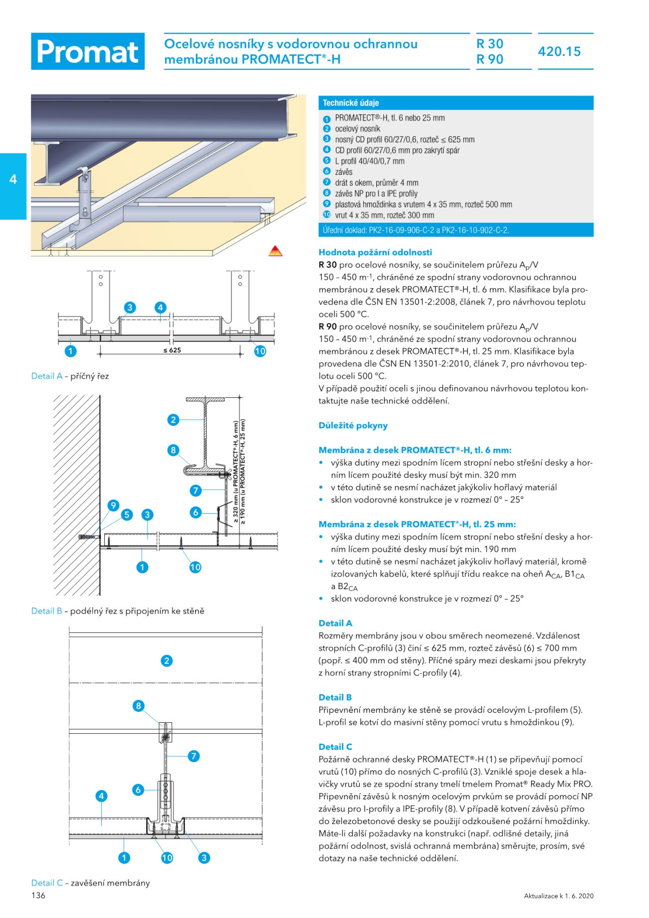 Ocelové nosníky s vodorovnou ochrannou membránou PROMATECT®-H - Promat ...