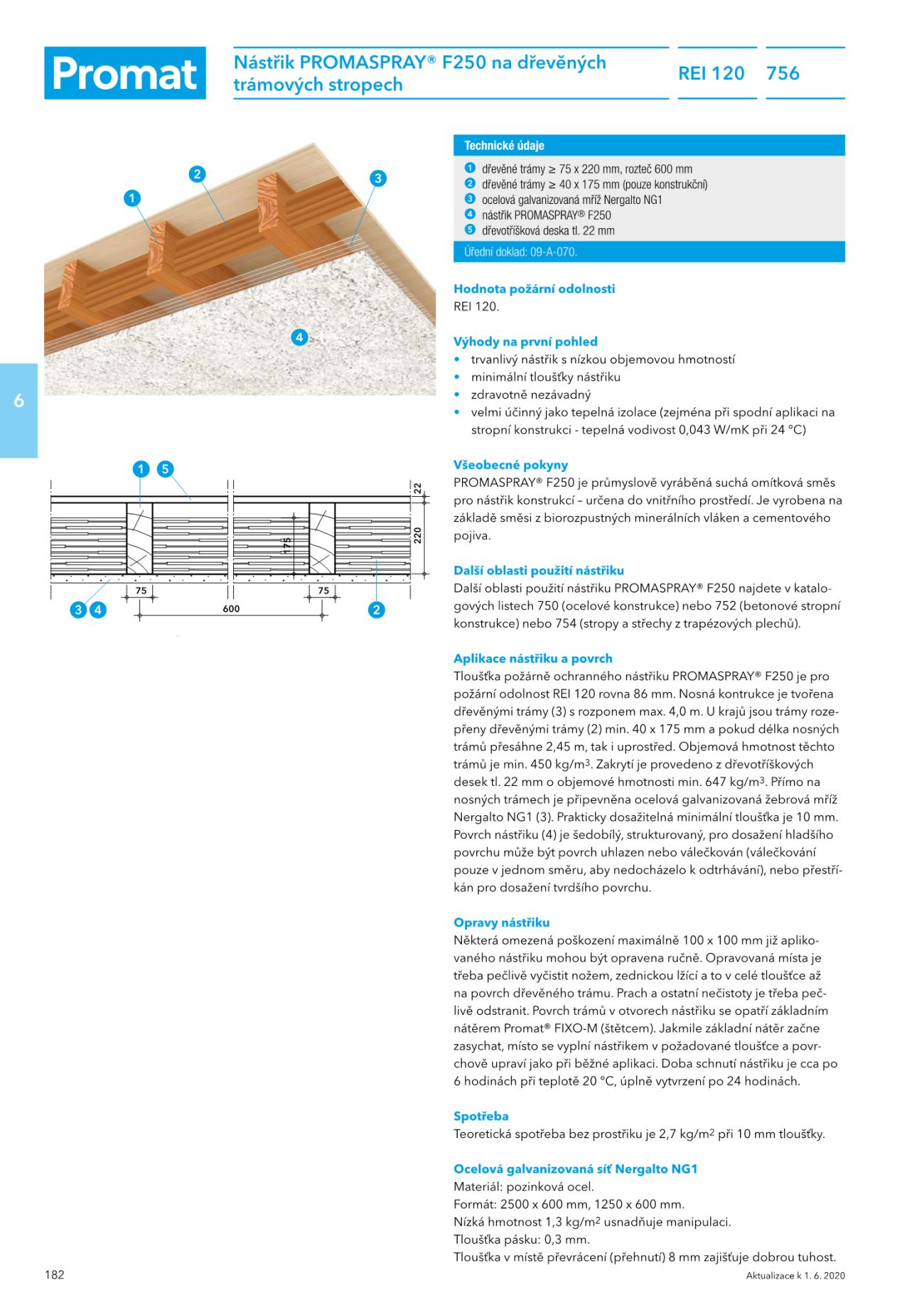 Nástřik PROMASPRAY® F250 na dřevěných trámových stropech - Promat Praha